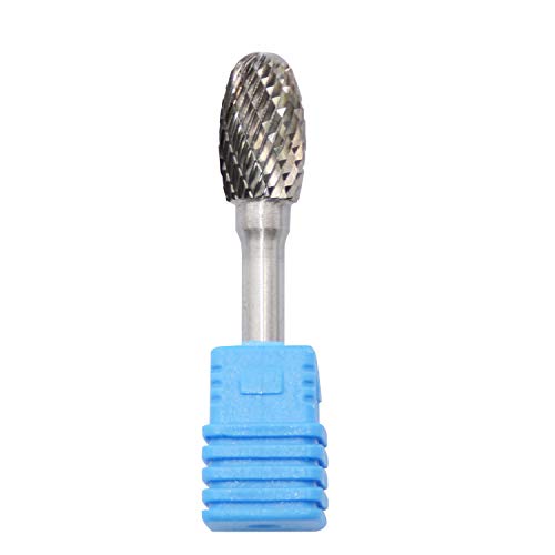 SE-5 Tungsten Carbide Burr Rotary File Oval Egg Shape Double Cut with 1/4''Shank for Die Grinder Drill Bit