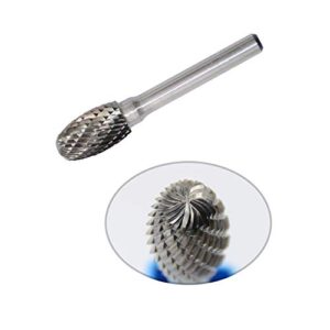 SE-5 Tungsten Carbide Burr Rotary File Oval Egg Shape Double Cut with 1/4''Shank for Die Grinder Drill Bit