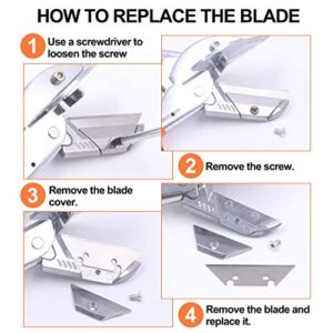 Tanzfrosch Multi Angle Miter Shear Cutter for Angular Cutting of Moulding and Trim from 45 to 135 Degree Hand Tools for Cutting Soft Wood Plastic PVC with 10 Replacement Blades (12 Pack)