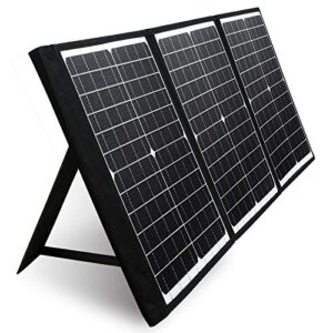 paxcess 60w 18v portable solar panel, off grid foldable solar charger with usb qc 3.0&type c output, compatible with rockpals/jackery/flashfish solar generator power station for camping