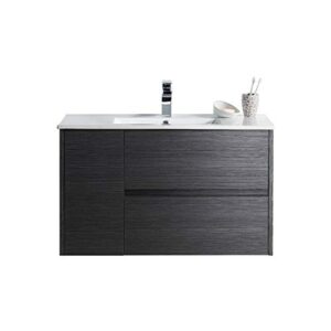 36 inches single bathroom vanity with ceramic sink, 016 36 16 c (36 inch, silver grey)