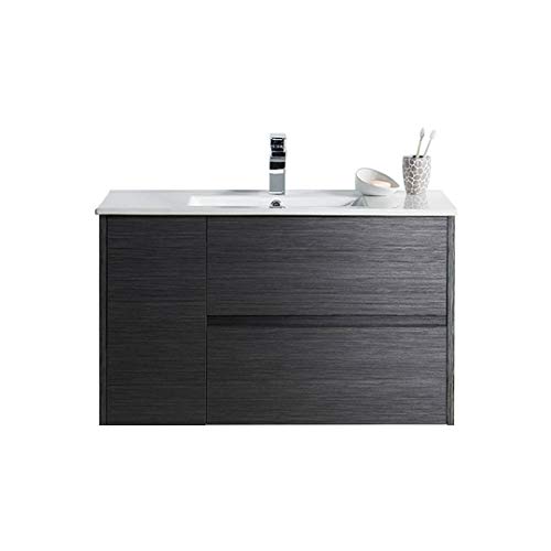 36 Inches Single Bathroom Vanity With Ceramic Sink, 016 36 16 C (36 Inch, Silver Grey)