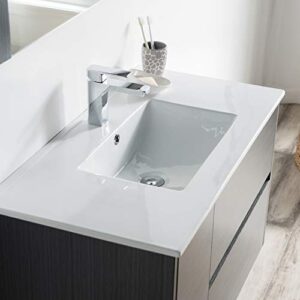 36 Inches Single Bathroom Vanity With Ceramic Sink, 016 36 16 C (36 Inch, Silver Grey)