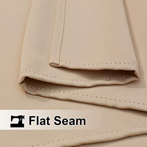 NICETOWN Weighted Outdoor Curtains for Patio Waterproof, Thermal Insulated Room Darkening Top & Bottom Grommets Drape, Windproof and Better Privacy for Porch, Biscotti Beige, W52 x L84, 1 Panel