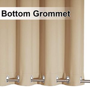 NICETOWN Weighted Outdoor Curtains for Patio Waterproof, Thermal Insulated Room Darkening Top & Bottom Grommets Drape, Windproof and Better Privacy for Porch, Biscotti Beige, W52 x L84, 1 Panel