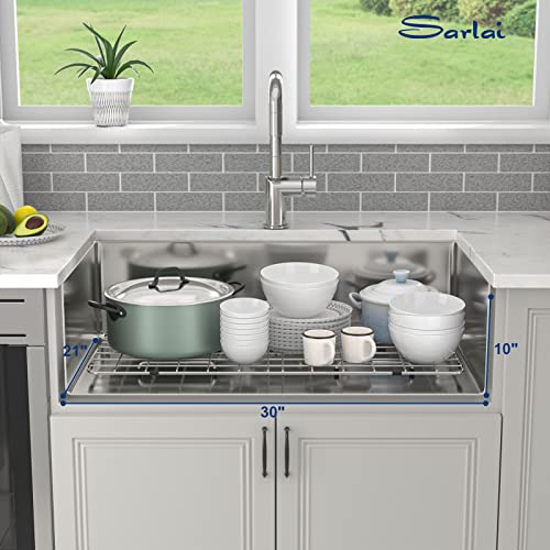 30 Farm Sink Stainless Steel - Sarlai 30 Inch Farmhouse Kitchen Sink Apron Front Stainless Steel 16 Gauge Single Bowl Kitchen Farm Sink Basin with Drain Strainer