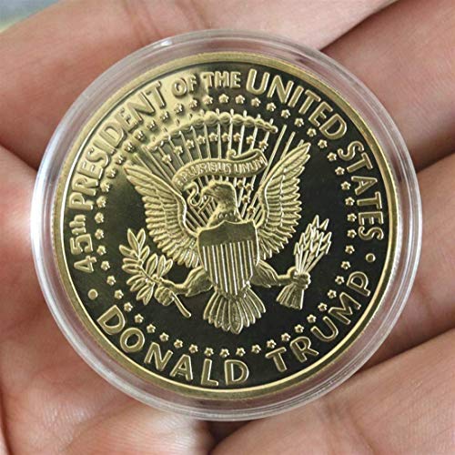 10 Pack 2020 Donald Trump Gold Plated Coins with Stands, President Eagle Seal Commemorative Gift