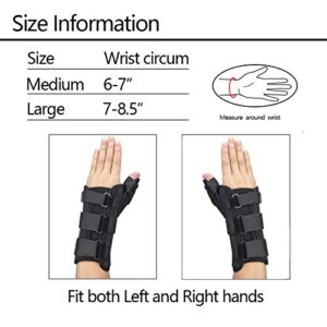 Wrist Brace with Thumb Spica Splint, Wrist splint & Thumb Splint Brace and Stabilizer, Relieve and Treat for De Quervain's Tenosynovitis, Arthritis, Sprains, Carpal Tunnel Pain, Tendonitis (Left,M)