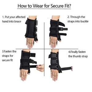 Wrist Brace with Thumb Spica Splint, Wrist splint & Thumb Splint Brace and Stabilizer, Relieve and Treat for De Quervain's Tenosynovitis, Arthritis, Sprains, Carpal Tunnel Pain, Tendonitis (Left,M)