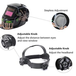 UOBEKETO Solar Auto Darkening Solar Welding Helmet Arc Tig Mig Mask Weld Welder Lens Grinding Mask with Adjustable Shade Range