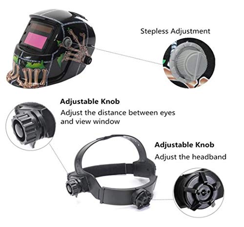 UOBEKETO Solar Auto Darkening Solar Welding Helmet Arc Tig Mig Mask Weld Welder Lens Grinding Mask with Adjustable Shade Range