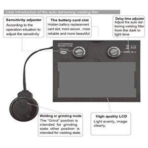 UOBEKETO Solar Auto Darkening Solar Welding Helmet Arc Tig Mig Mask Weld Welder Lens Grinding Mask with Adjustable Shade Range