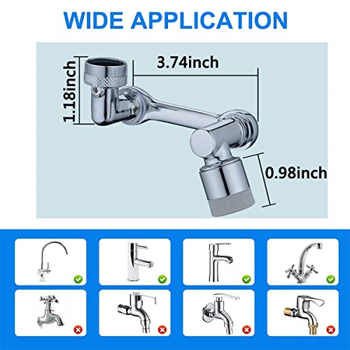 OGIFCHEN Faucet Aerator,Universal Splash Filter Faucet for Kitchen Sink 1080° Rotating with 2 Water Outlet Modes,All Copper Material 1