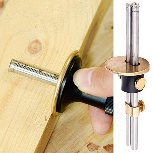 Walfront Wheel Marking Gauge Wood Marking Gauge Wheel Woodworking Scriber Ruler Marking Gauge European-Style Hand Measuring Tool Marking Scriber (Double)