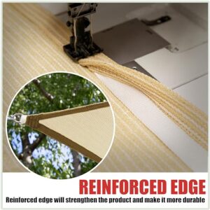 ColourTree 16' x 20' Beige Rectangle CTAPR1620 Sun Shade Sail Canopy Mesh Fabric UV Block - Commercial Heavy Duty - 190 GSM - 3 Years Warranty (We Make Custom Size)