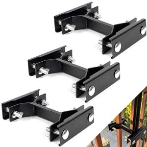 homydom deck umbrella clamp outdoor universal patio umbrella/torch mount holder attaches to railing maximizing patio space, 3 pack black