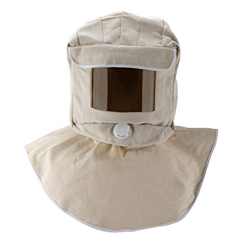 YaeKoo White Color Sand Blasting Hood Canvas Shawl Cap Sandblaster Mask Anti Dust Protection Mask Face Protective Helmet