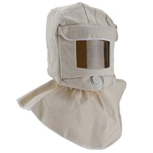 YaeKoo White Color Sand Blasting Hood Canvas Shawl Cap Sandblaster Mask Anti Dust Protection Mask Face Protective Helmet