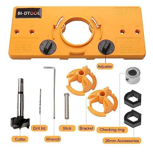 BI-DTOOL 35mm Hinge Drilling Jig Hole Guide Woodworking Tools for Kitchen Cabinet Doors Hinge