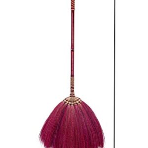 SKENNOVA - 1 Piece of 39-41 inch Tall of Asian Broom Natural Broom Grass Handmade Broom Witch Broom Bamboo Stick Handle, Durable Broom for Sweeping Dirt Dust and Hair