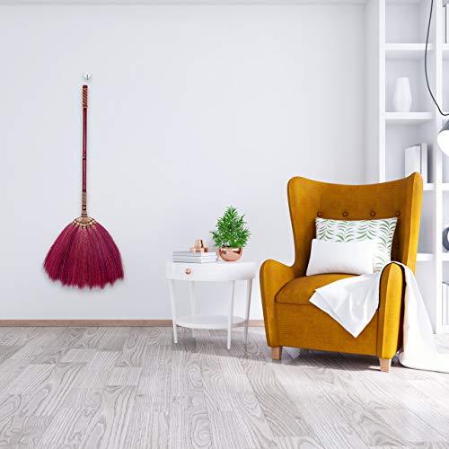 SKENNOVA - 1 Piece of 39-41 inch Tall of Asian Broom Natural Broom Grass Handmade Broom Witch Broom Bamboo Stick Handle, Durable Broom for Sweeping Dirt Dust and Hair