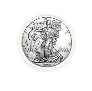 2020 - american silver eagle .999 fine silver in direct fit air tite with our certificate of authenticity dollar uncirculated us mint