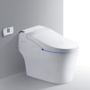 woodbridge b0960s auto flush, auto open & auto close, 1.28 gpf single flush toilet with intelligent smart bidet seat and wireless remote control, chair height