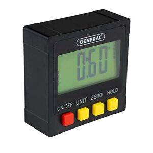 General Tools Backlit Digital Bevel Box #824X Angle Finder, Large Backlit LCD, Rotating Display, Magnetic Base