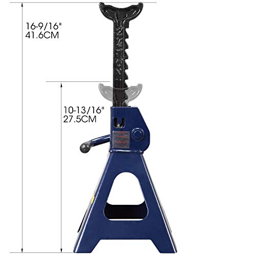 TCE AT82001U Torin Hydraulic Trolley Service/Floor Jack Combo with 2 Jack Stands, 2 Ton (4,000 lb) Capacity, Blue