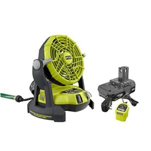 ryobi 18-volt one+ bucket top misting fan kit