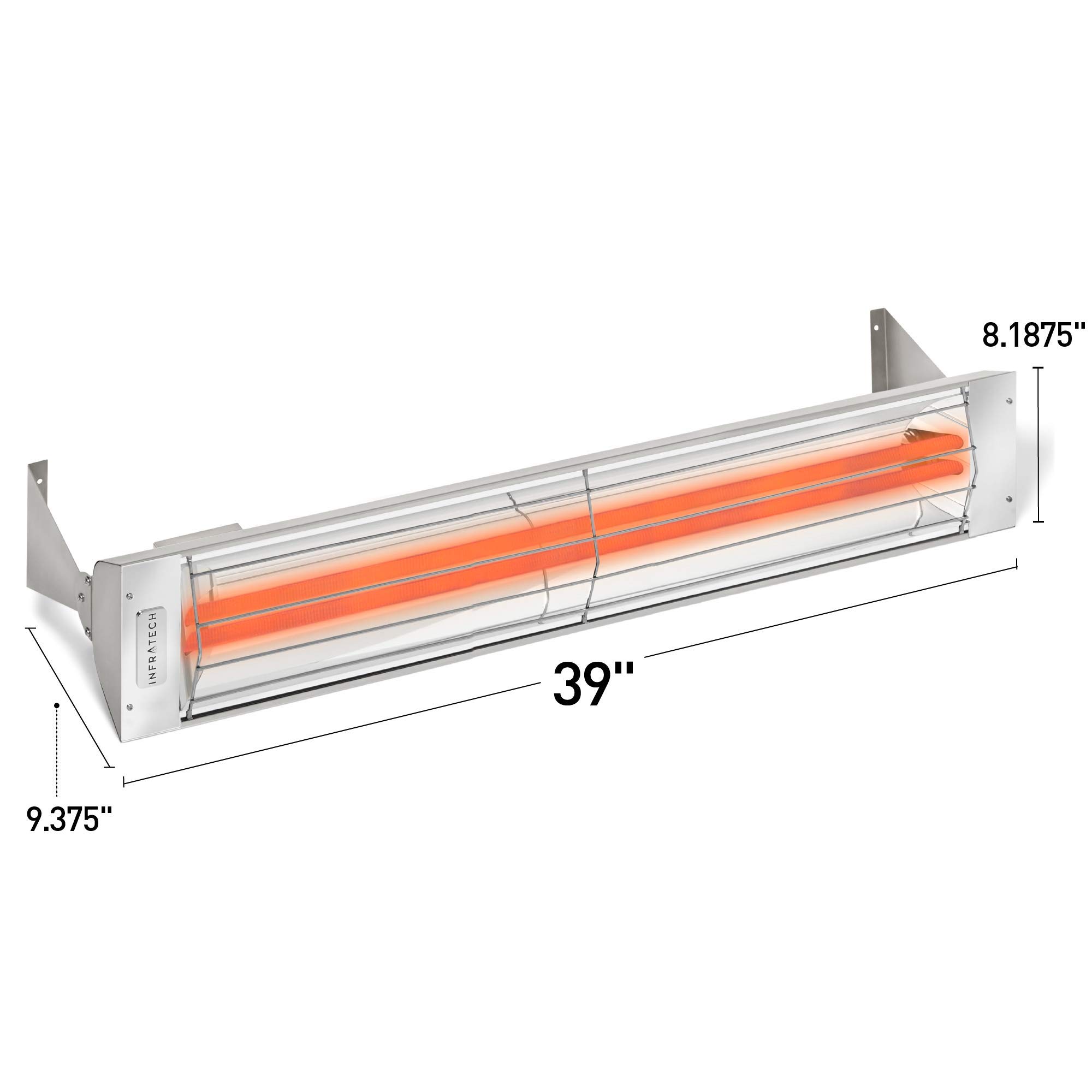 Infratech WD-4024 BL Stainless Steel 39” Dual Element Fixture 4000 Watt, 240 Volt, Black Finish