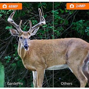 GardePro A3S Trail Camera, 48MP 1296p Game Camera with Clear 100ft No Glow Night Vision, Fast 0.1s Trigger Speed Motion Activated Waterproof, H.264 MP4 Video