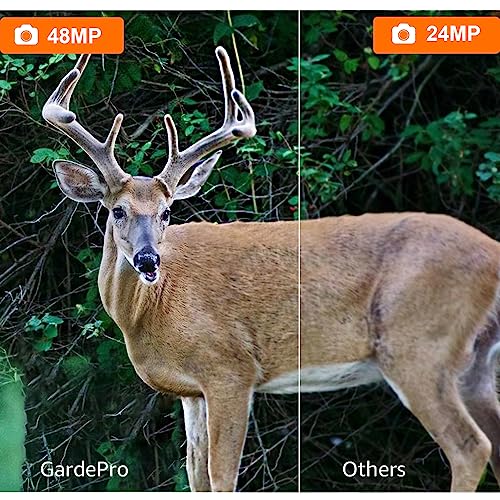 GardePro A3S Trail Camera, 48MP 1296p Game Camera with Clear 100ft No Glow Night Vision, Fast 0.1s Trigger Speed Motion Activated Waterproof, H.264 MP4 Video