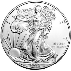 2016 - american silver eagle .999 fine silver with our certificate of authenticity dollar uncirculated us mint