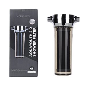 aquayouth 2.0 carbon shower head filter system | removes chlorine, heavy metals, and more | great for dry skin/ hair, and more | nsf certified