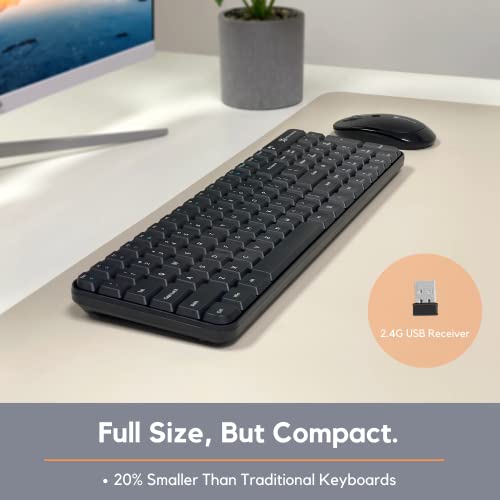 Small Wireless Keyboard, X9 Performance Wireless Keyboard for Laptop or Desktop with Number Pad - Compact Footprint and Comfortable Typing Computer Keyboard Wireless for Windows PC Chromebook Surface