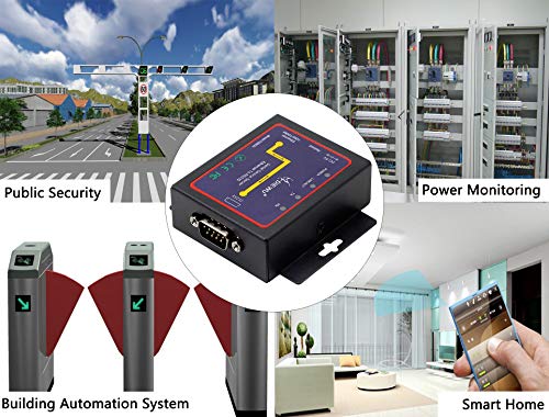 CERRXIAN RS232 to Ethernet Serial Device Server, 1 Port RS 232 DB9 Serial to Ethernet TCP IP Device Server Converter