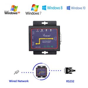 CERRXIAN RS232 to Ethernet Serial Device Server, 1 Port RS 232 DB9 Serial to Ethernet TCP IP Device Server Converter