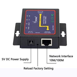 CERRXIAN RS232 to Ethernet Serial Device Server, 1 Port RS 232 DB9 Serial to Ethernet TCP IP Device Server Converter