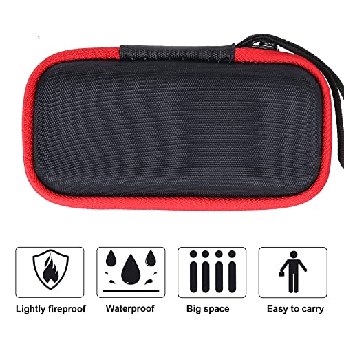 co2CREA Hard Travel Case Replacement for Bosch GLM 20 Compact Blaze 65' Distance Measure (Black Case + Inside Blue + Red Zipper)