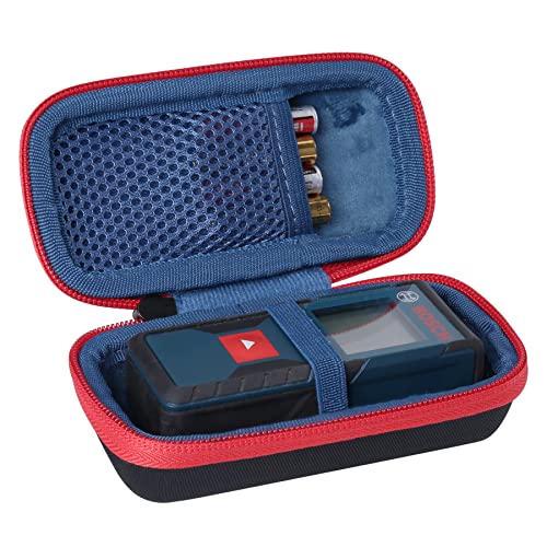 co2CREA Hard Travel Case Replacement for Bosch GLM 20 Compact Blaze 65' Distance Measure (Black Case + Inside Blue + Red Zipper)