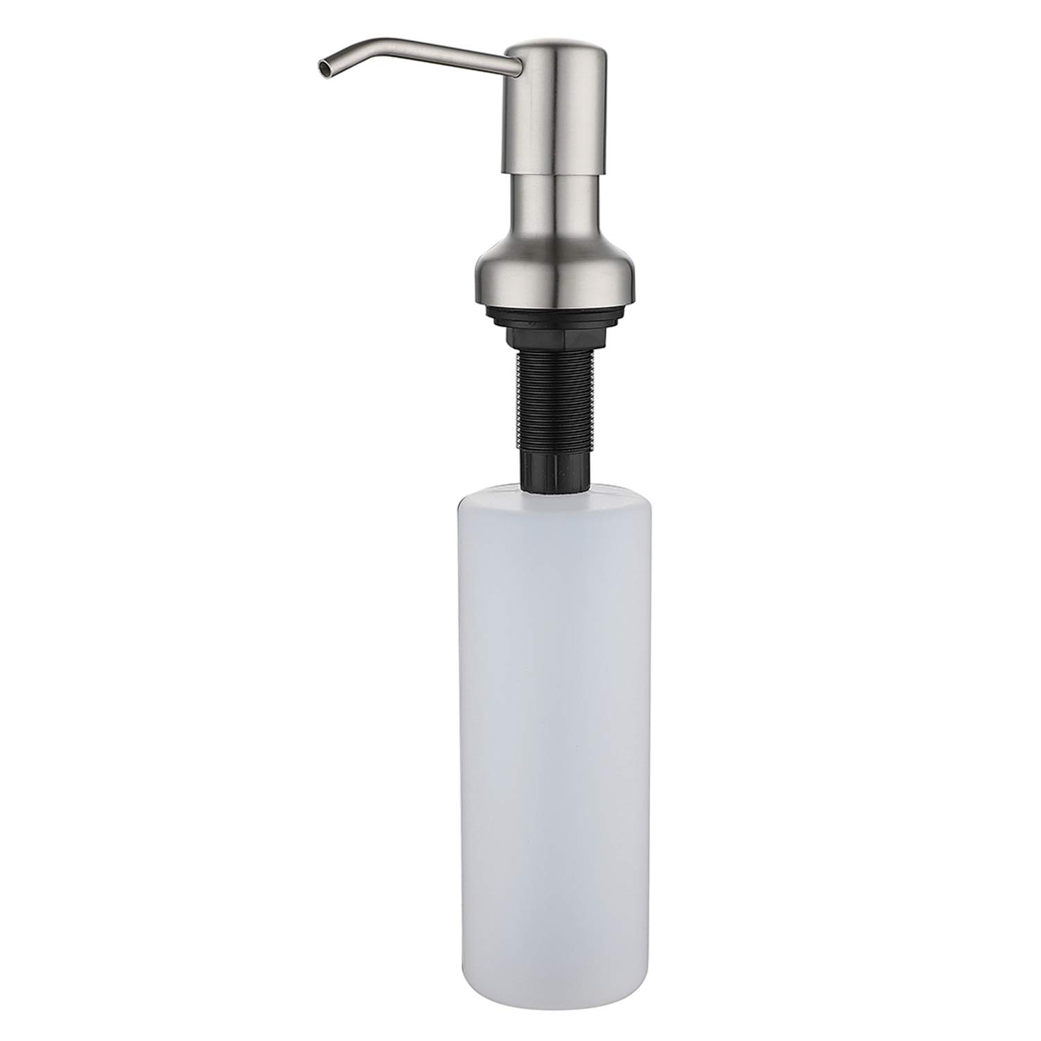 Brushed Nickel Soap Dispenser for Kitchen Sink,Refill from The Top, Built in Design for Counter Top with Refillable 500ml Liquid Soap Bottle