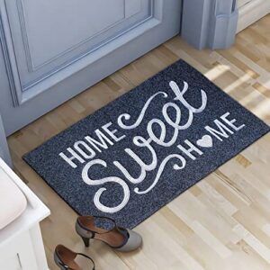 AAZZKANG Front Door Mat Non Slip Welcome Mats Outdoor Home Sweet Home Doormat with Rubber Backing Easy to Clean Indoor Mats for Entrance High Traffic Areas Entry Grey