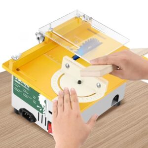 huanyu mini table saw upgraded 300w 9000rpm precision multifunctional table saws woodworking lathe polishing bench handmade adjustable blade model electric portable cutting saw for diy crafts (group1)