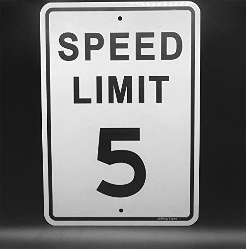 Joffreg Speed Limit 5 MPH Sign,17 x12 Inches,Reflective Aluminum,2 Pack