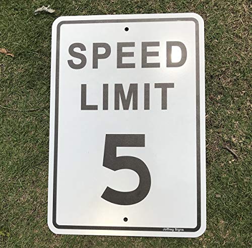 Joffreg Speed Limit 5 MPH Sign,17 x12 Inches,Reflective Aluminum,2 Pack