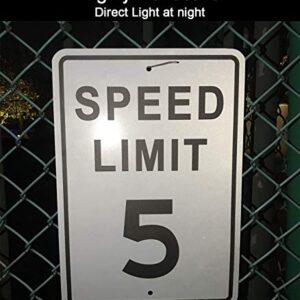 Joffreg Speed Limit 5 MPH Sign,17 x12 Inches,Reflective Aluminum,2 Pack