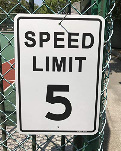 Joffreg Speed Limit 5 MPH Sign,17 x12 Inches,Reflective Aluminum,2 Pack