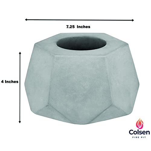 Colsen Hex Large Tabletop Ethanol Fire Pit - Indoor Outdoor Fire Pit, Portable Concrete Bowl Pot Fire Pit