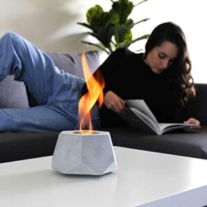 Colsen Hex Large Tabletop Ethanol Fire Pit - Indoor Outdoor Fire Pit, Portable Concrete Bowl Pot Fire Pit